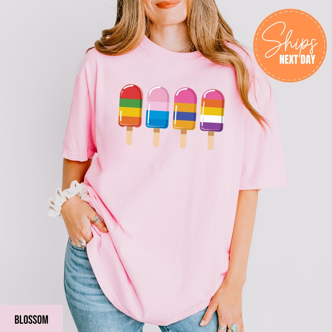 LGBTQ Pride Rainbow Popsicles T-shirt, Summer Ice Cream Tee, Ally ...