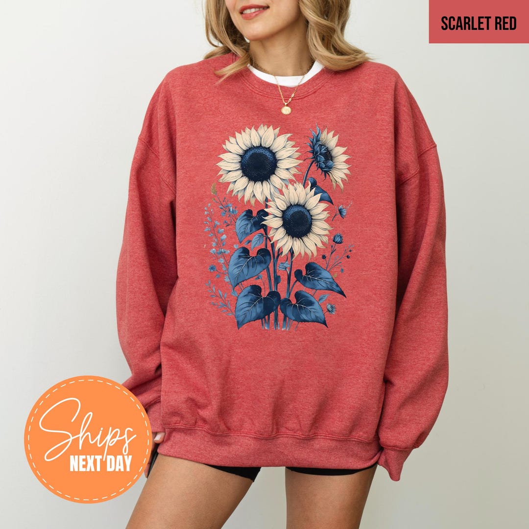 Sunflower Sweatshirt Comfort Colors, Vintage Wildflower Hoodie ...