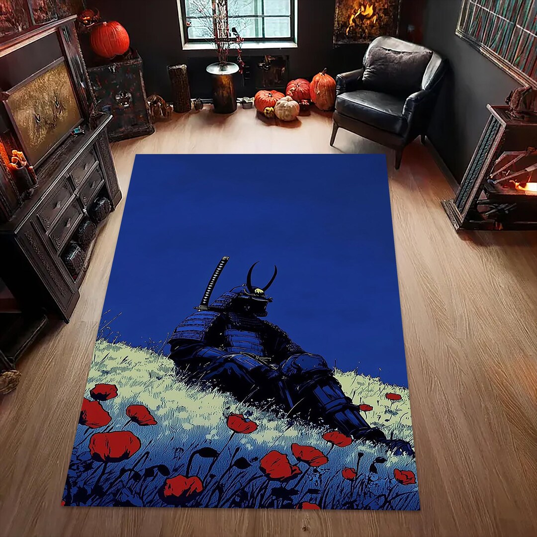 Samurai Pattern Rug, Samurai Warrior Rug: Japanese Art, Japanese ...