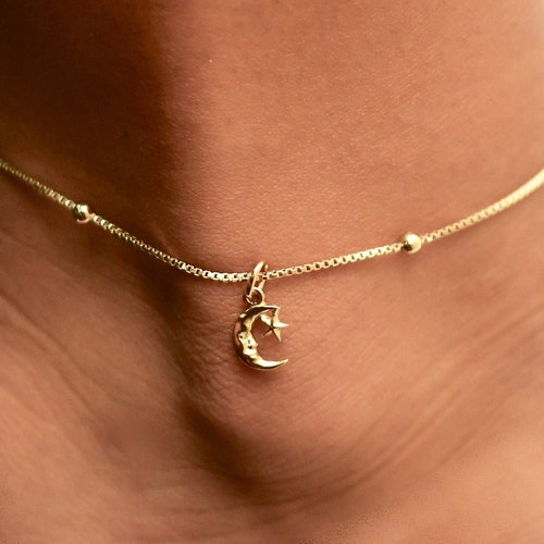Moon Ankle Bracelet Anklet Gold Anklets for Women Moonstone - Etsy
