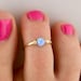 Opal Bead • Adjustable Toe Ring • Toe Ring • Silver Toe Ring ...