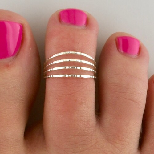 Toe Ring Four in One Sized or Adjustable midi Ring - Etsy