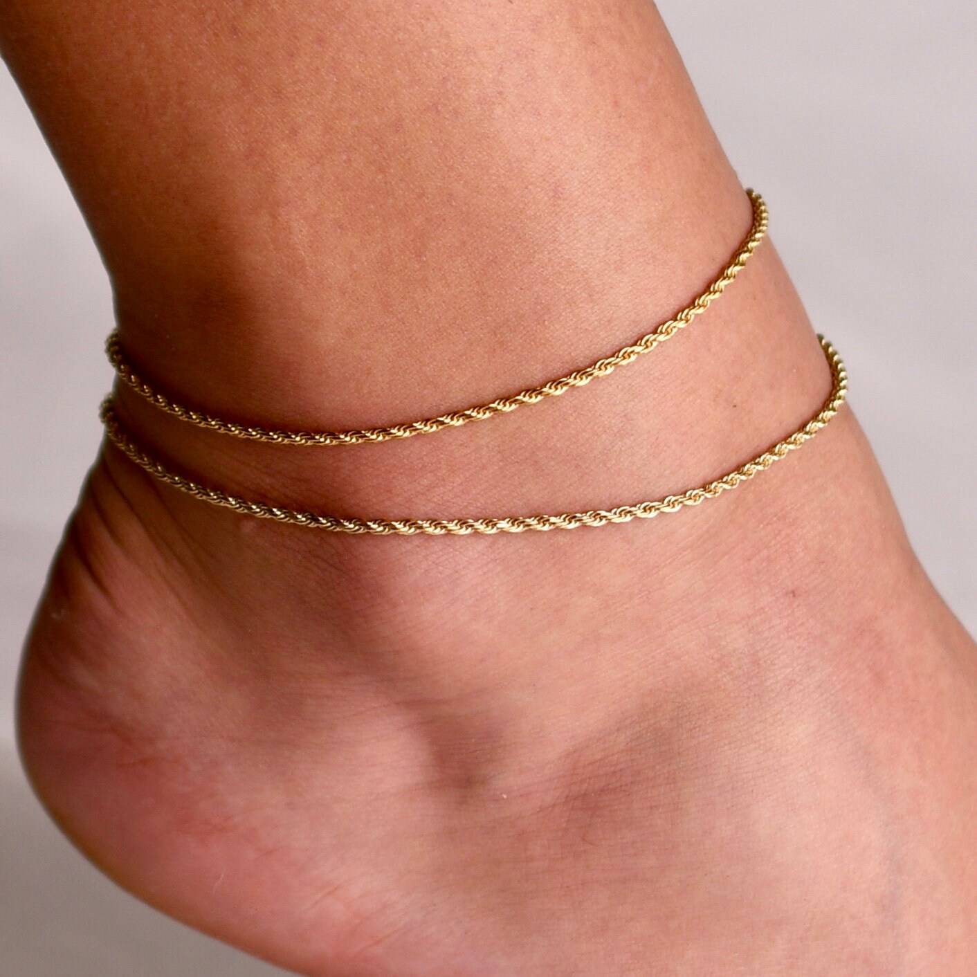 Rope Anklet Gold Anklets Rope Ankle Sets Anklet Bracelets Etsy