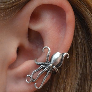 Octopus Ear Cuff Sterling Silver Octopus Ear Wrap Octopus | Etsy