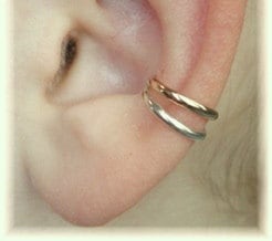 Double Band Ear Cuff Silver Ear Cuff Gold Ear Cuff Non - Etsy