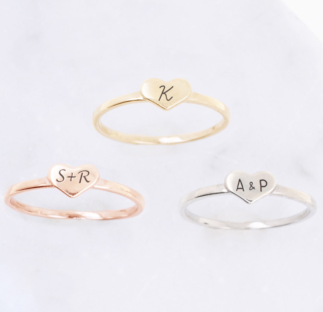 Personalized Heart • Thumb Ring • Heart Engraved Thumb Ring ...