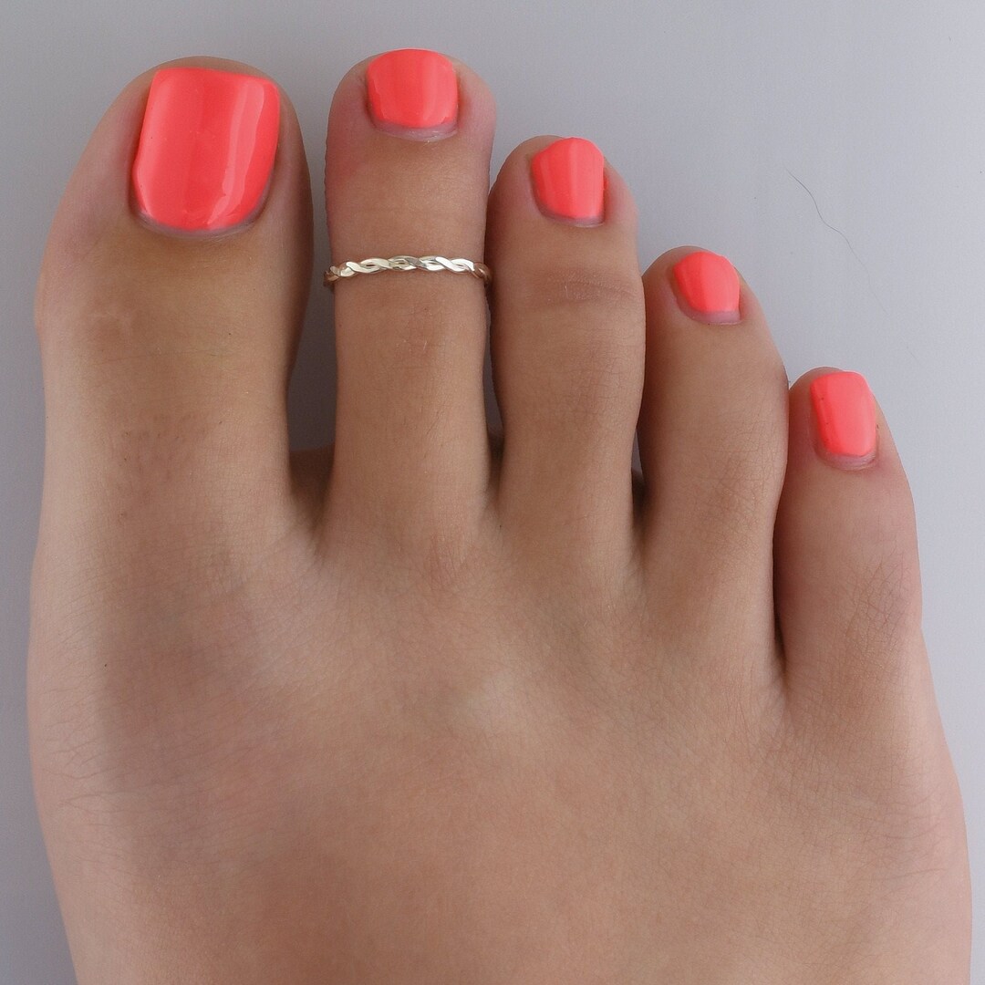 Braid Toe Ring Toe Rings Midi Rings Sterling Toe Rings Toe Ring ...