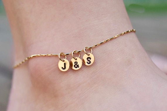 Etsy initial anklet store