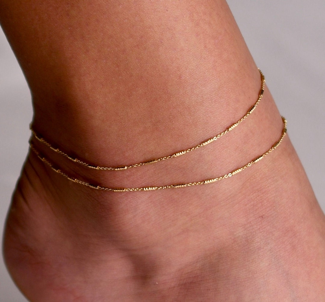Gold Anklets • Anklets • Ankle Bracelet • Anklets for Women • Dainty Anklets • Layered Anklets ...