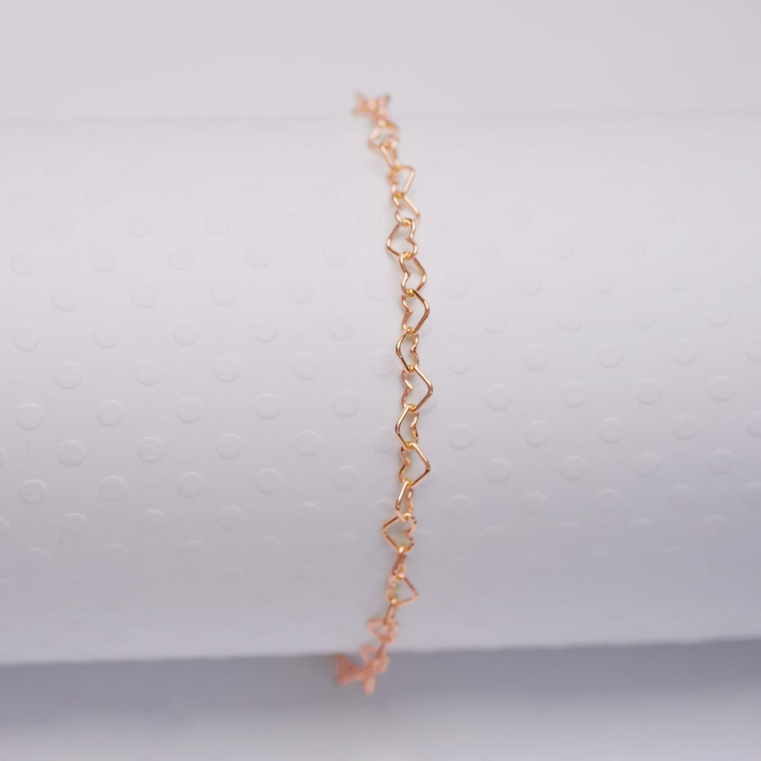 Hearts • Anklet • Simple Gold Anklet • Heart Anklet • Anklets • Gold ...