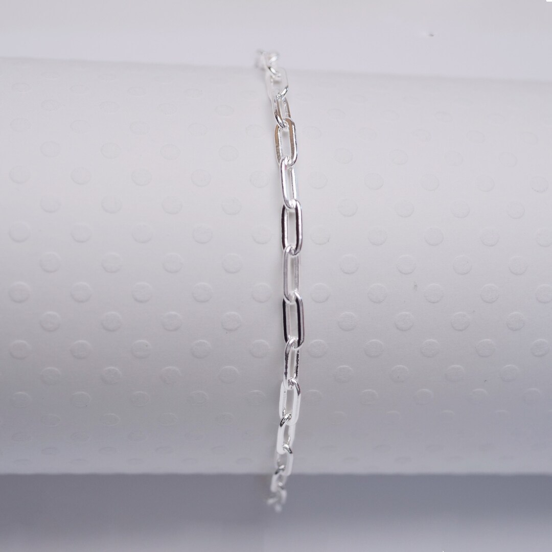 Dainty Paperclip Anklet • Sterling Silver • Sized to Fit Any Ankle ...