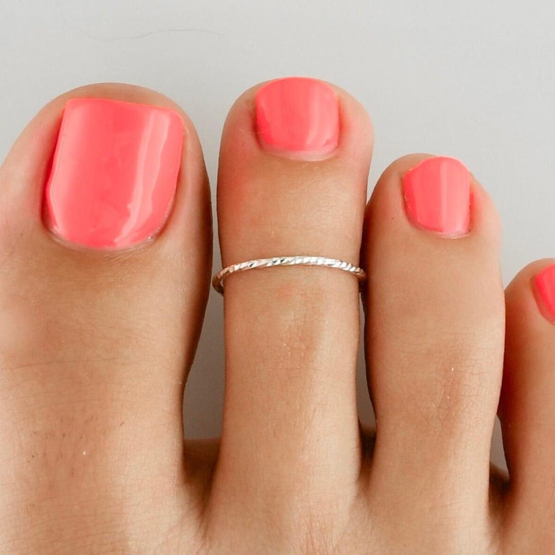 Glitter Toe Ring • Sterling Silver • Custom Fitted to Your Toe • TR31 ...