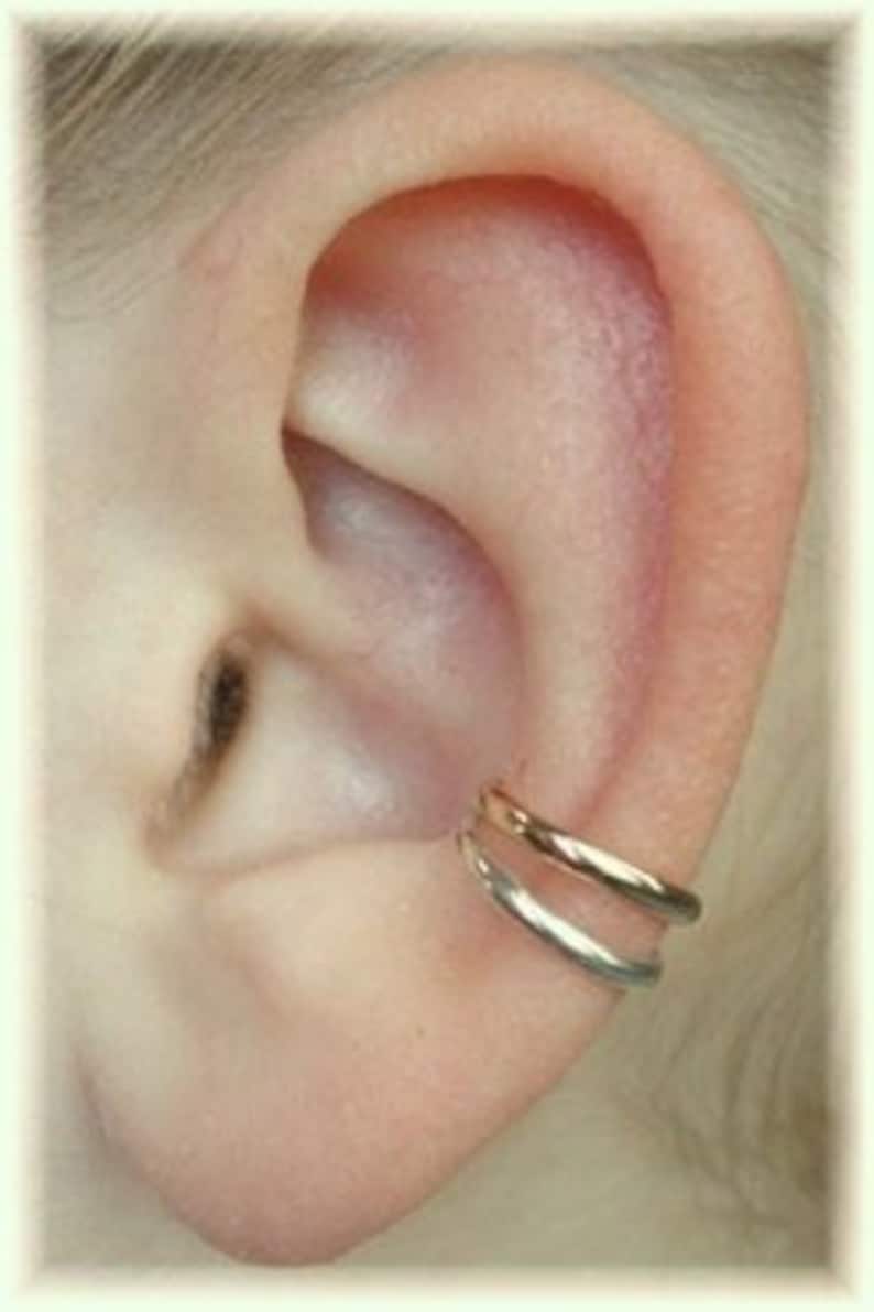 Double Band Ear Cuff Silver Ear Cuff Gold Ear Cuff Non - Etsy