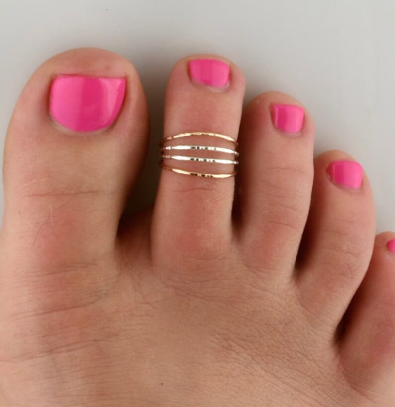 Buy Four in One Toe Ring • Rose Gold • Custom Fitted to Your Toe • TR10 ...