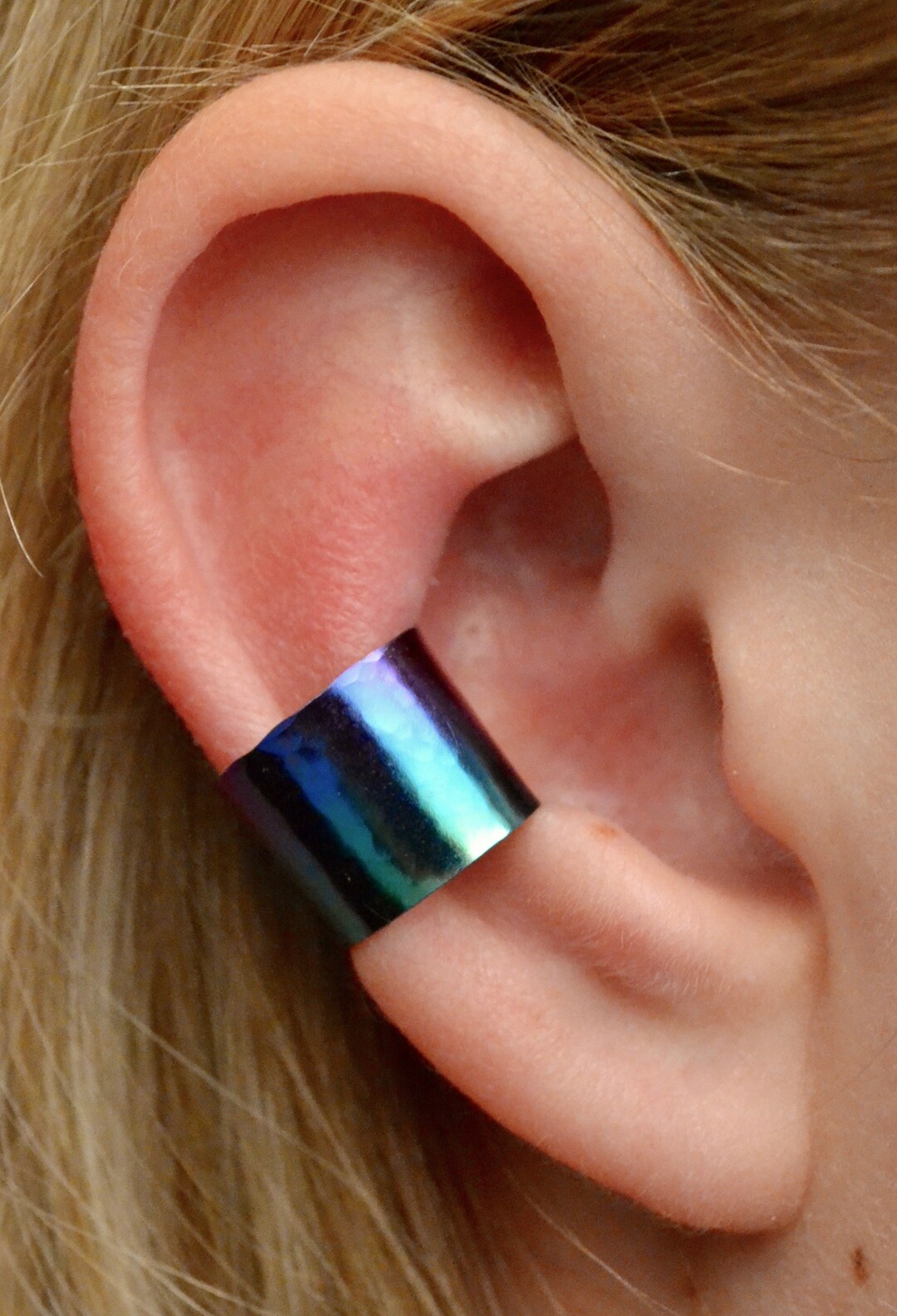 Hammered Wide • Ear Cuff • Ear Wrap • Middle Fit Ear Cuff • Silver Ear ...