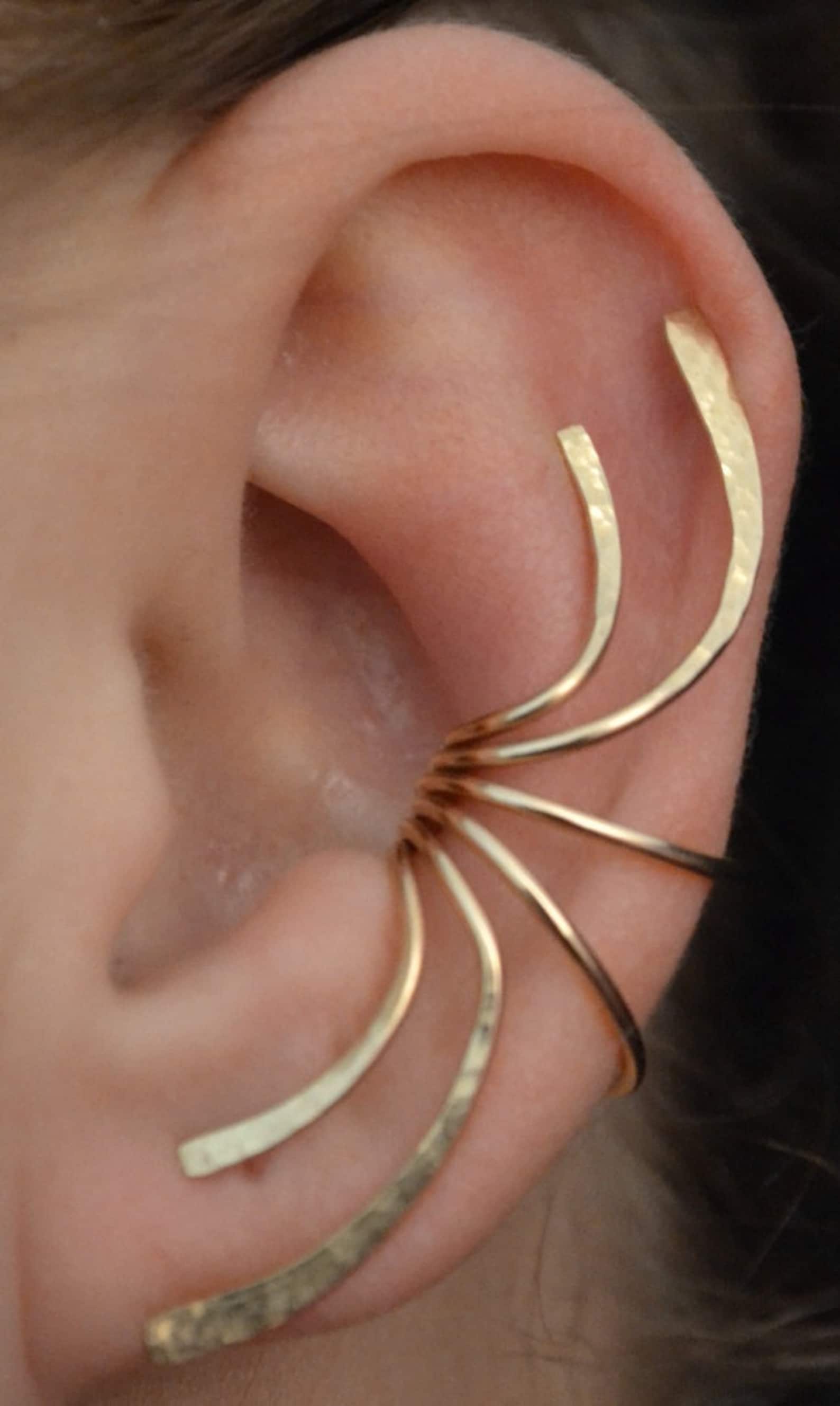 Curve Ear Cuff • Gold Filled or Sterling Silver • Full Ear Decoration ...