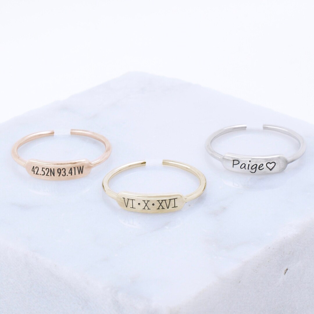 Personalized Toe Ring • Coordinates Toe Ring • Roman Numeral Ring ...
