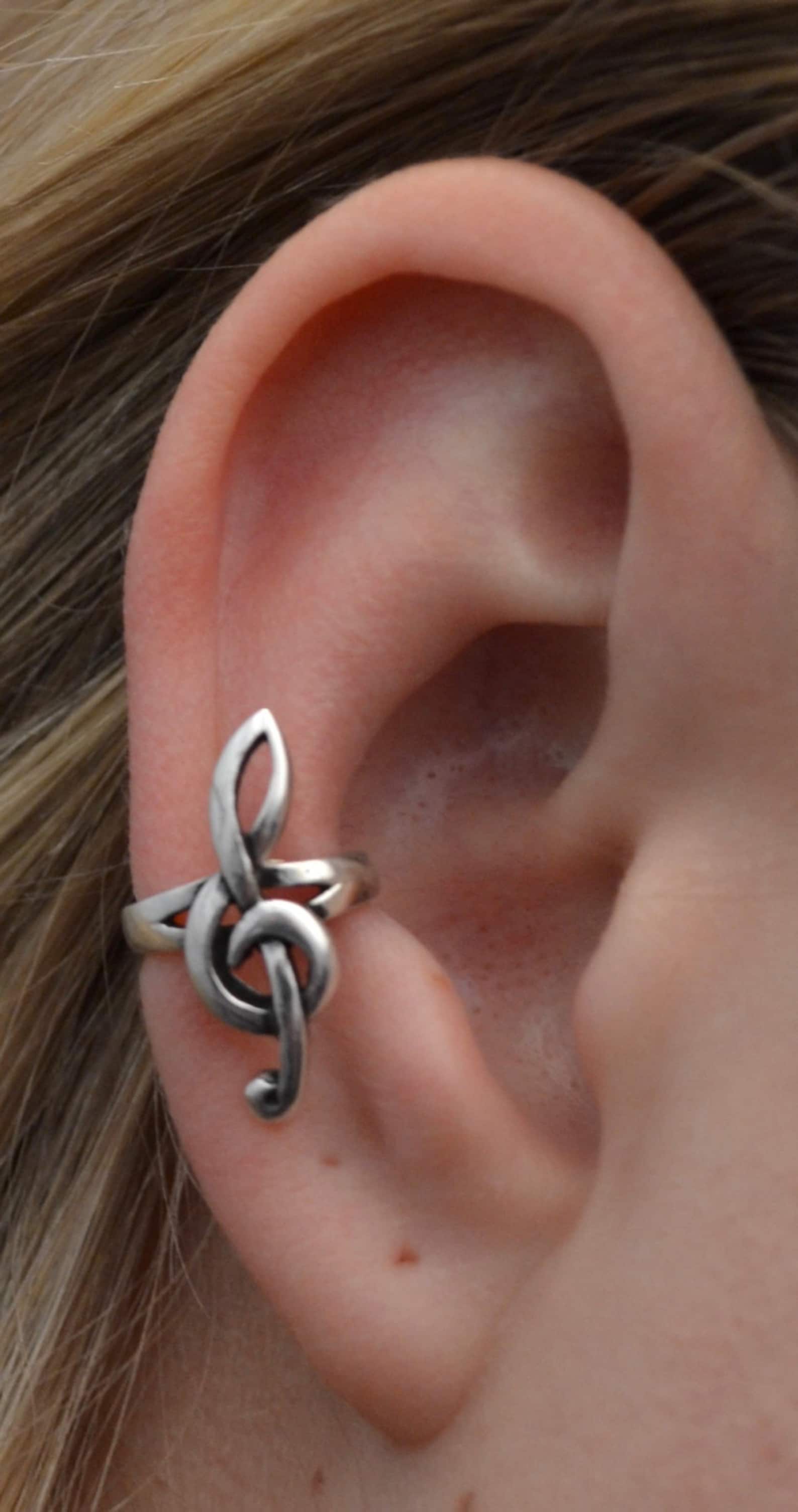 Treble Clef Ear Cuff • Sterling Silver • Decorate Without Piercing ...