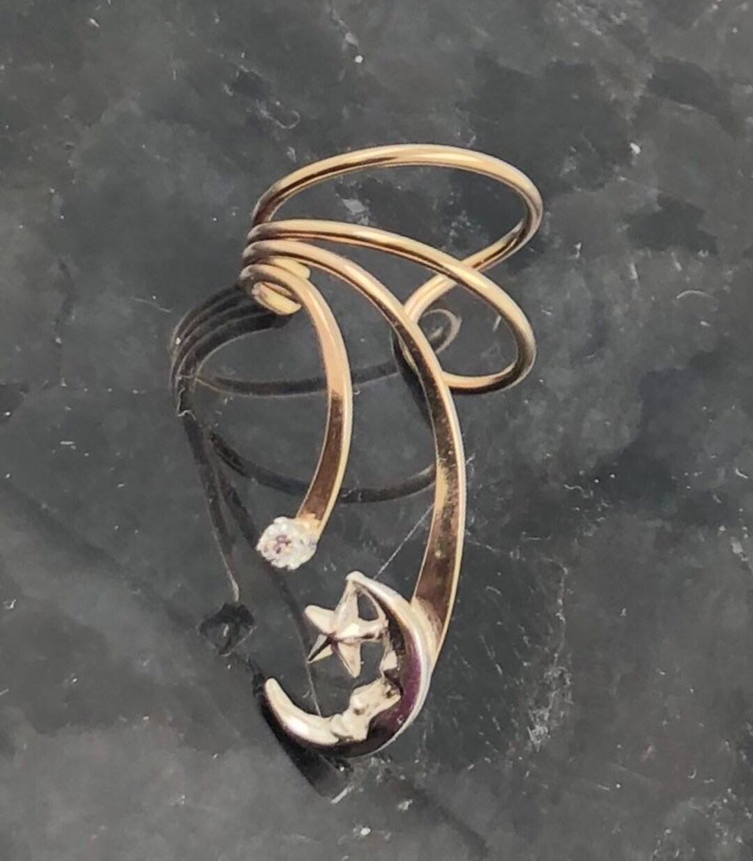 Celestial Moon Ear Wrap Moon Ear Cuff Moon Phases Ear Cuff Ear Cuff ...