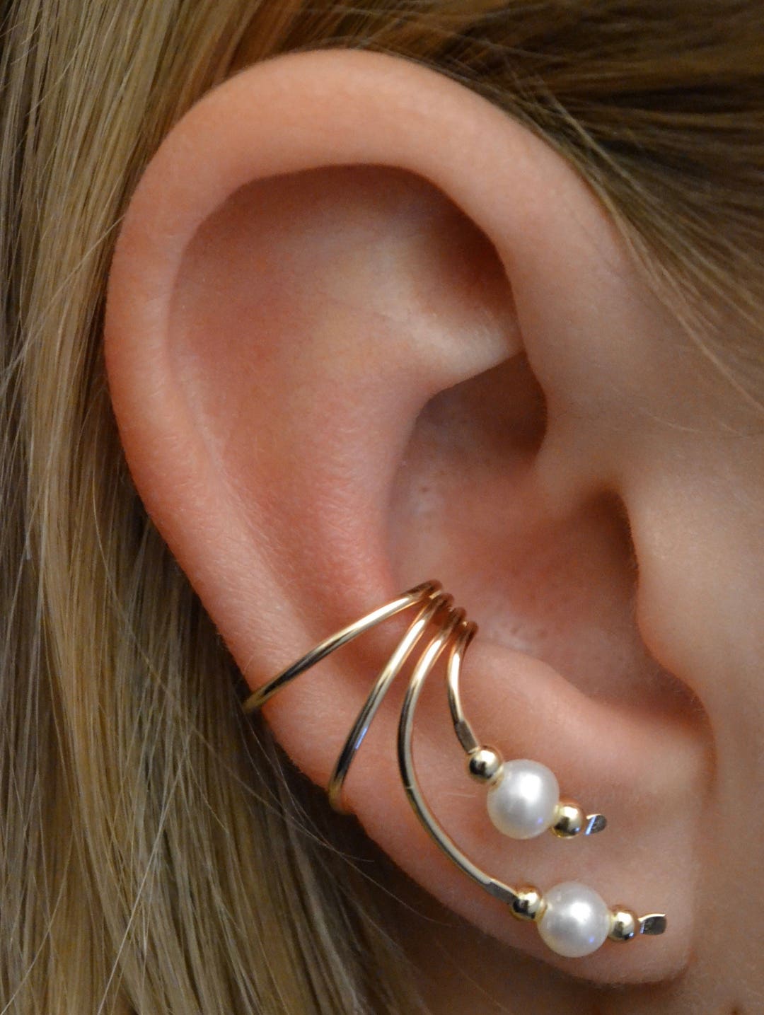Pearl Ear Cuff Pearl Ear Wrap Pearl Ear Climber Ear Cuffs Ear Wraps Ear ...