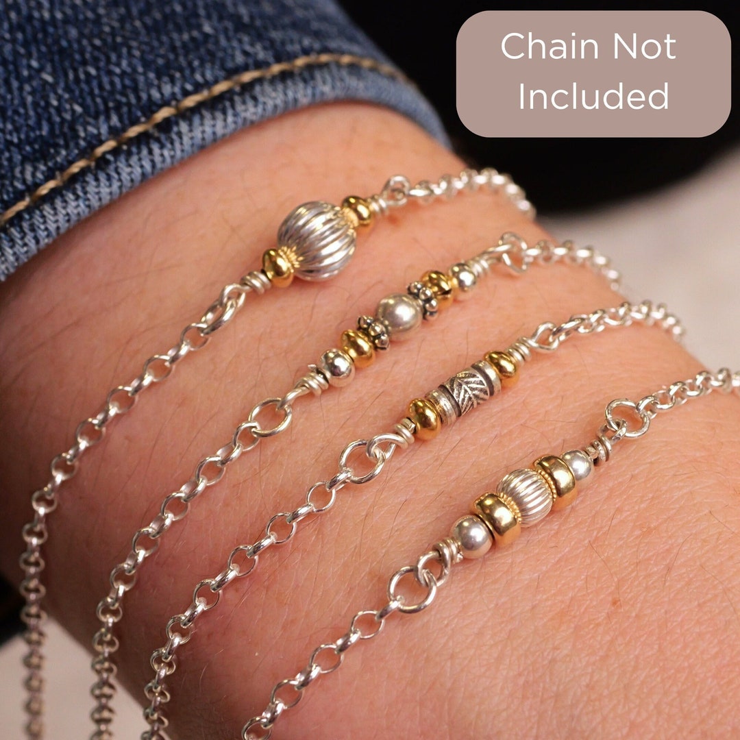 Permanent Jewelry Connector Charm Sterling and 14K Gold Filled Beads ...