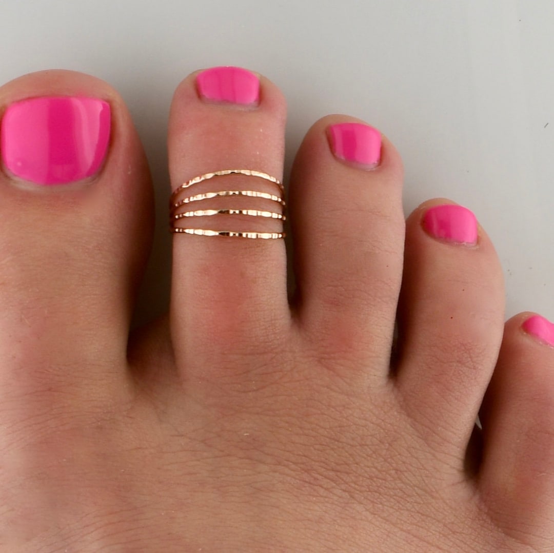 Four in One • Toe Ring • Rose Gold Toe Ring • Midi Ring • Knuckle Ring ...