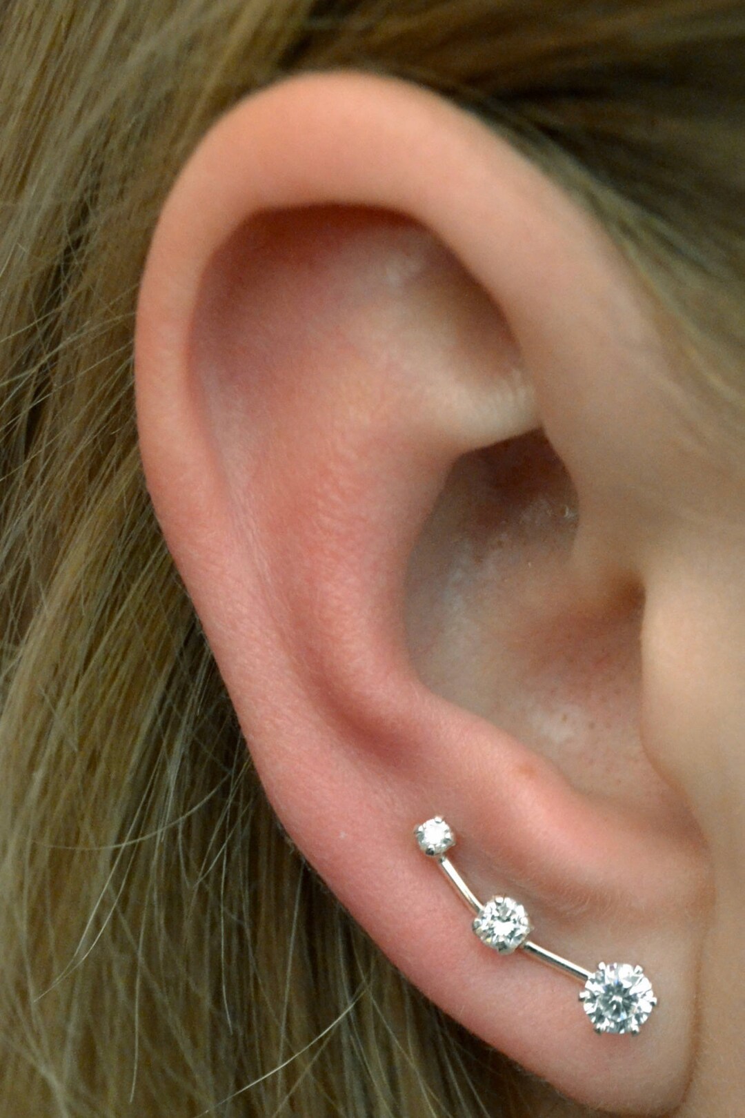 CZ Mini • Ear Climber • Diamond Ear Cuff • Ear Pin • Ear Jewelry ...