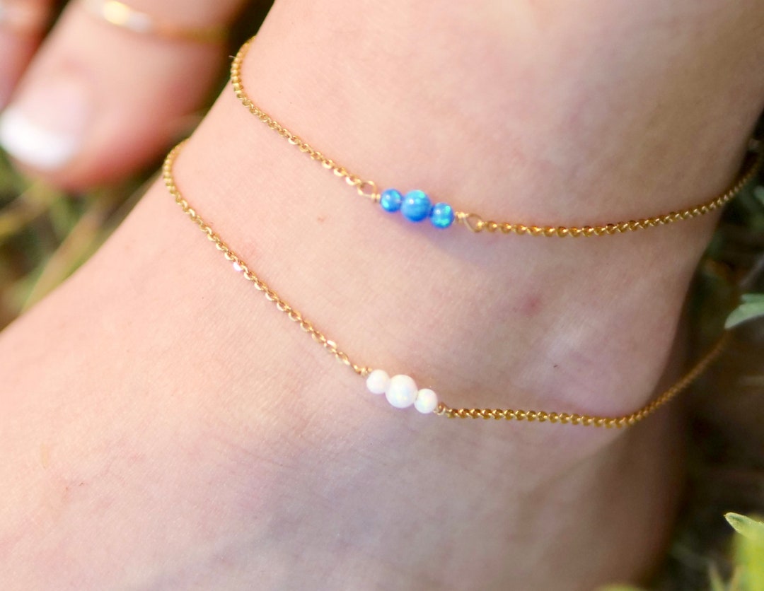 Opal • Anklets • Opal Anklets • Simple Anklets • Anklet • Ankle ...