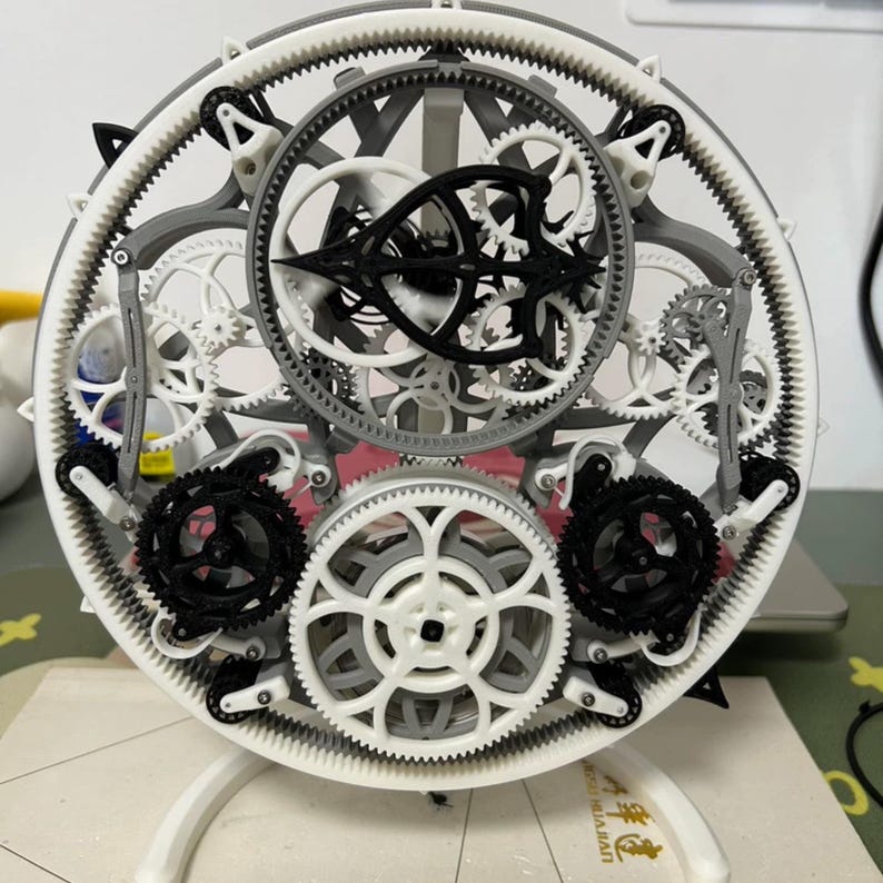 3D Printed Clock Tourbillon Model Ornament, Mechanical Gears With ...