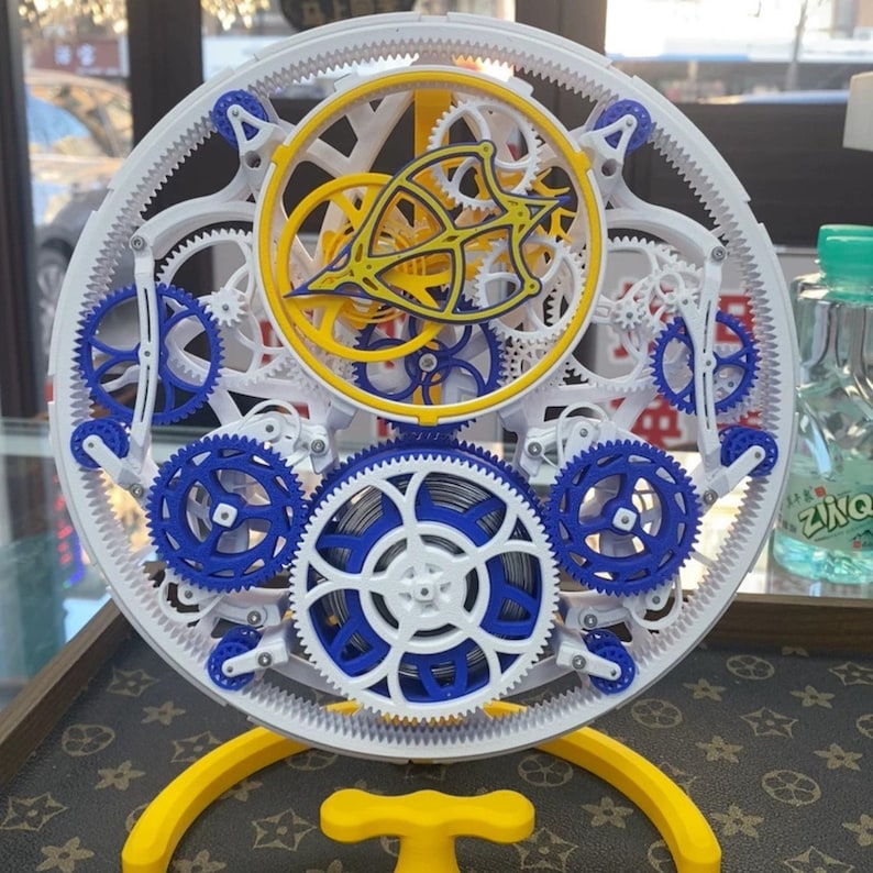 3D Printed Clock Tourbillon Model Ornament, Mechanical Gears With ...