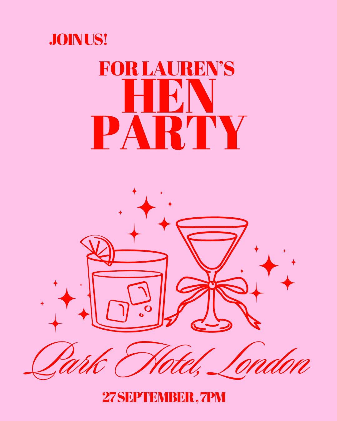 Editable Hen Party Invite Template - Canva Template (no Subscription ...