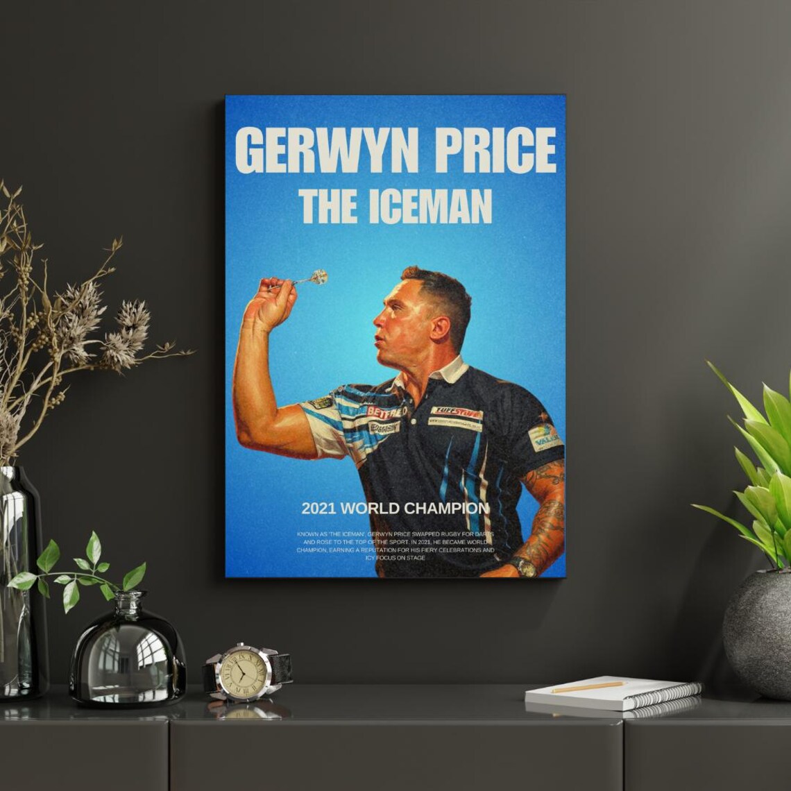 Gerwyn Price Darts Poster - Professional Darts Wall Art - the Iceman - Etsy