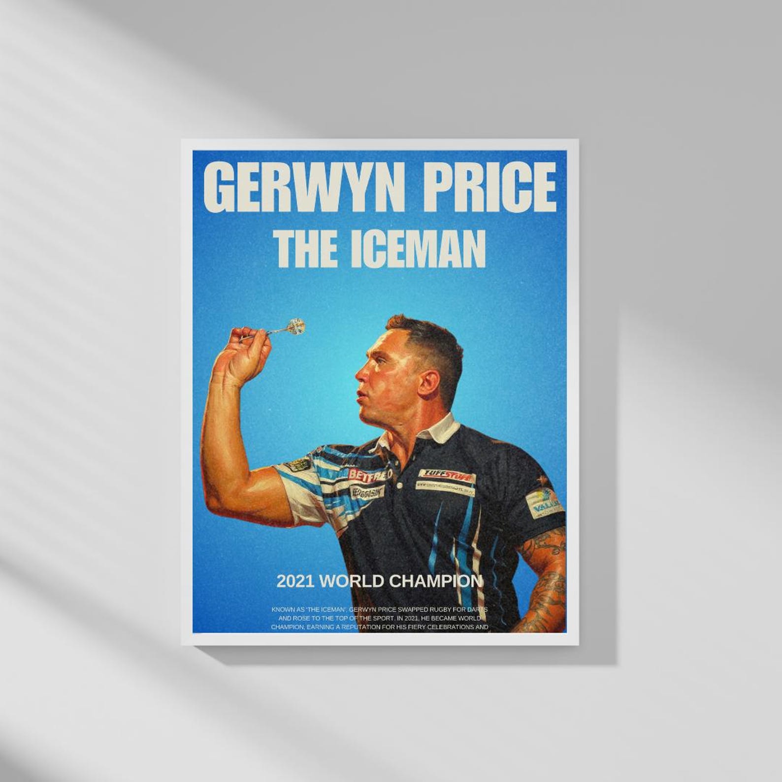 Gerwyn Price Darts Poster - Professional Darts Wall Art - the Iceman - Etsy