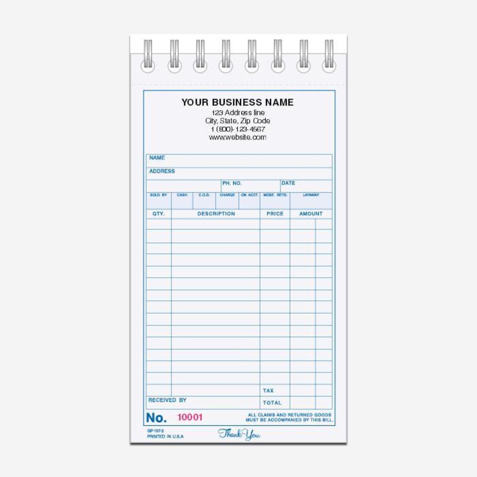 Receipt Book | Custom Logo Sections - Etsy