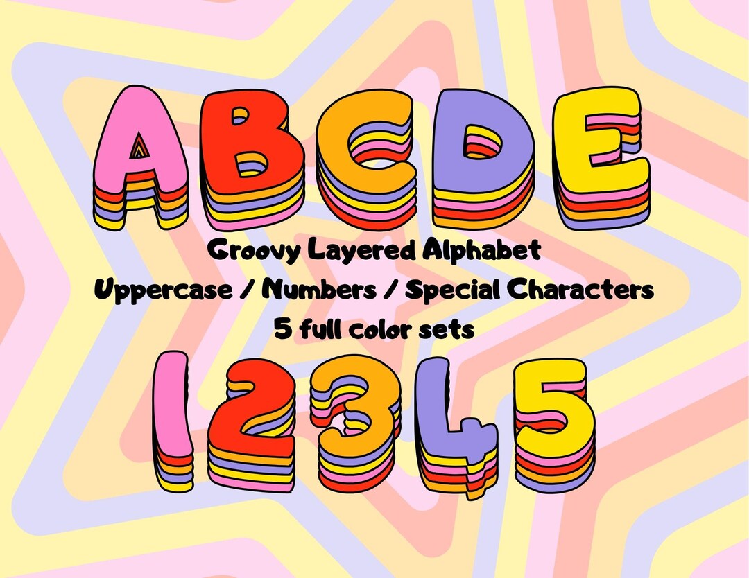 Groovy Retro Bulletin Board Letter Set - Etsy