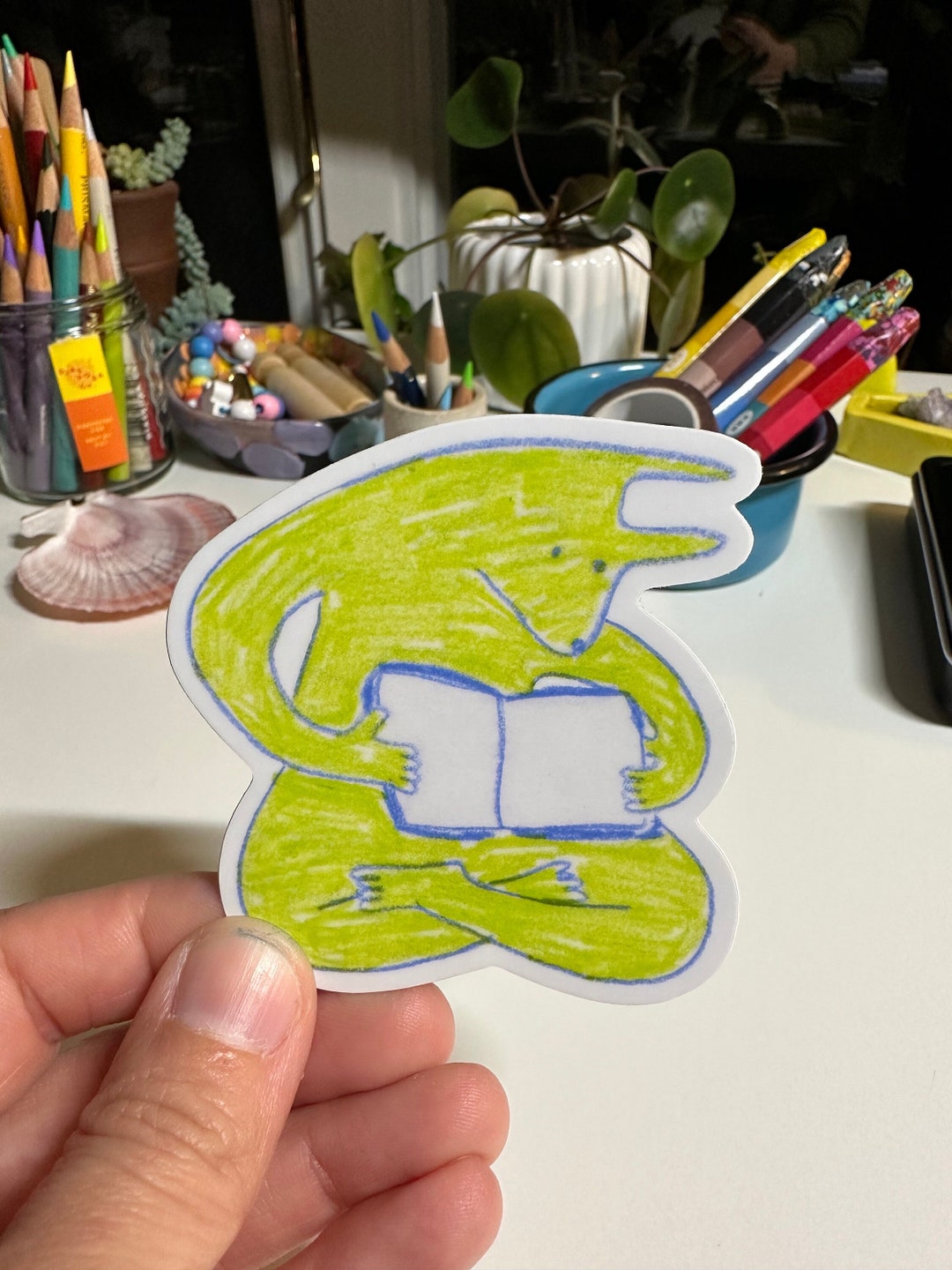 Reading a Book Sticker Vinyl Decal - Etsy