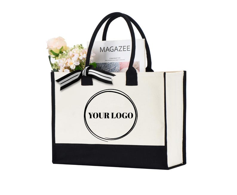 Bulk Custom Tote Bags With Your Logo, Reusable Cotton Canvas ...