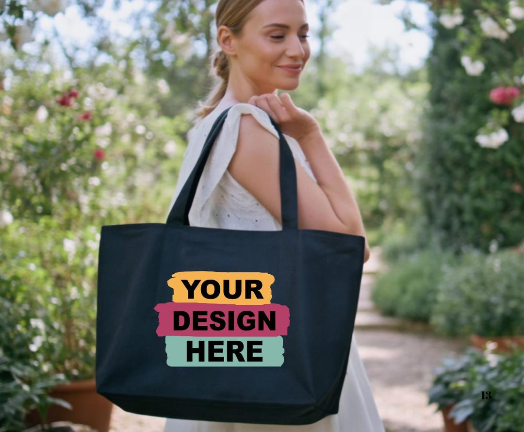 Bulk Custom Tote Bags With Your Logo, Reusable Cotton Canvas ...