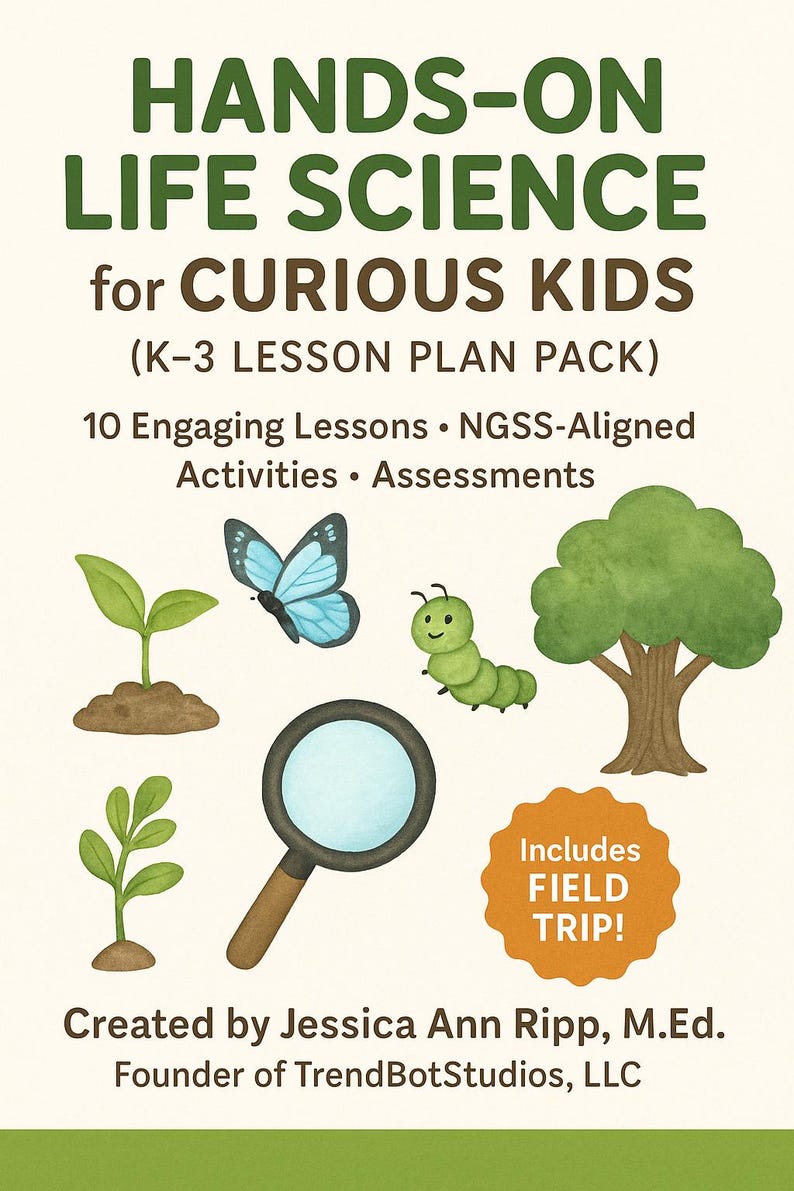 Digital Life Science Lesson Plans K-3 - Etsy