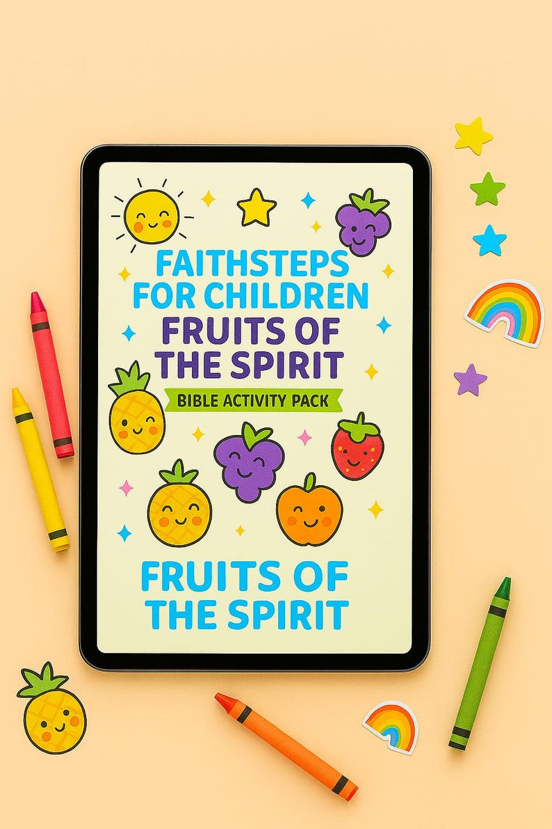 Fruits of the Spirit Bible Activity Pack for Kids | Printable Christian ...