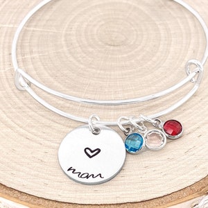Mom Bangle Bracelet, Gift for Mom, New Mom Bracelet, Family Bracelet ...