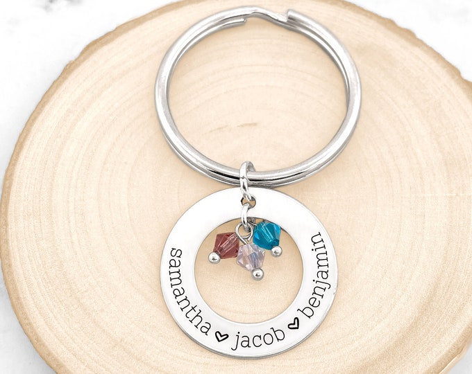 Personalized Keychain for Mom Keychain With Kids Names and - Etsy