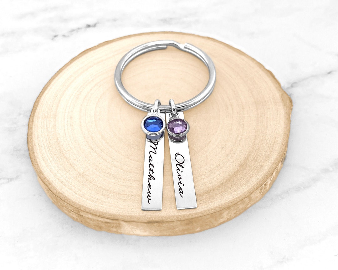 NEW Personalized Kids Name Keychain • Birthstone Name Keychain ...