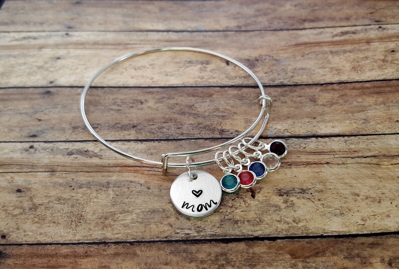 Mom Bangle Bracelet Gift For Mom New Mom Bracelet Family | Etsy