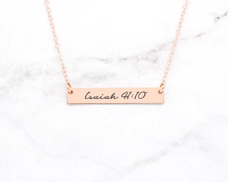 Isaiah 41 10 Gold Bible Verse Necklace Gold Scripture - Etsy