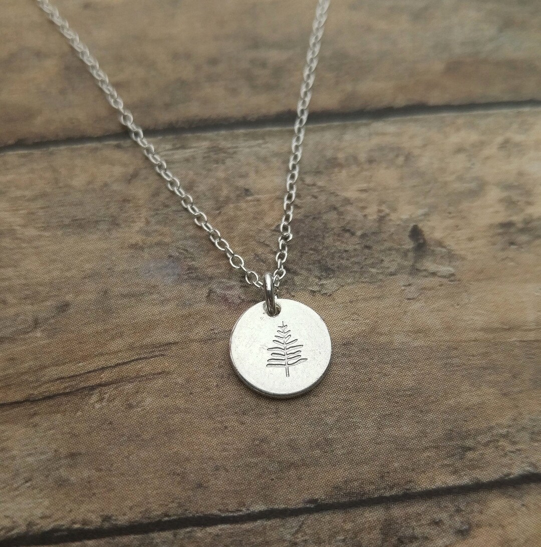 Sterling Silver Evergreen Tree Necklace: Holiday Charm Pendant - Etsy
