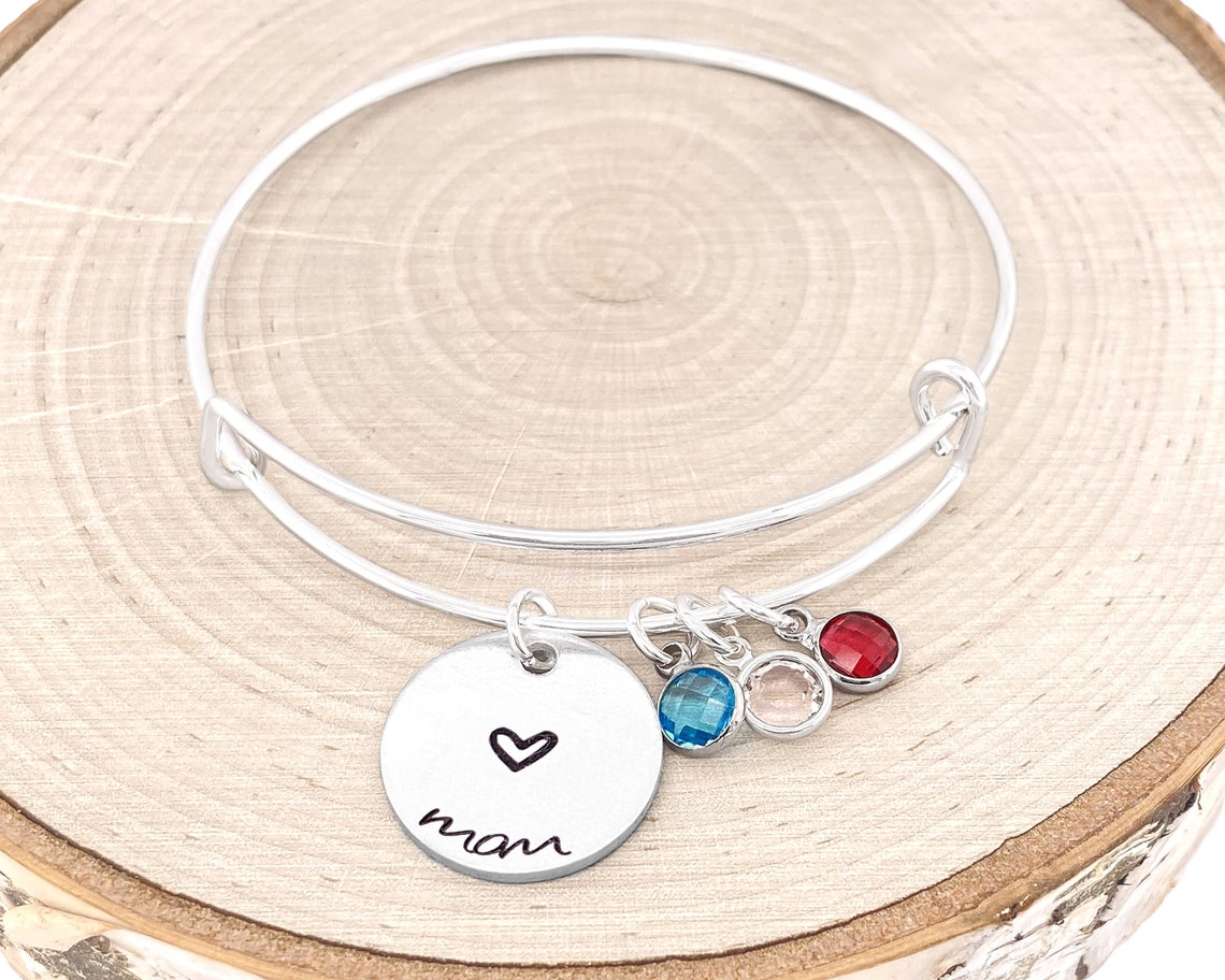 Mom Bangle Bracelet Gift for Mom New Mom Bracelet Family | Etsy