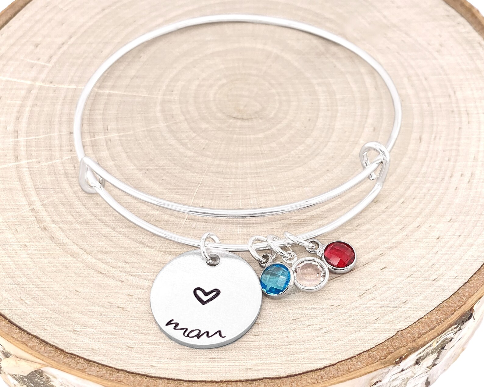 Mom Bangle Bracelet Gift for Mom New Mom Bracelet Family | Etsy