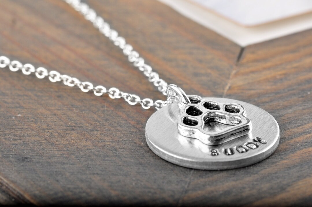 Personalized Pet Memorial Necklace: Dog Paw Jewelry - Etsy