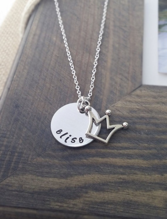 Princess Crown Necklace Personalized Necklace with Girls | Etsy